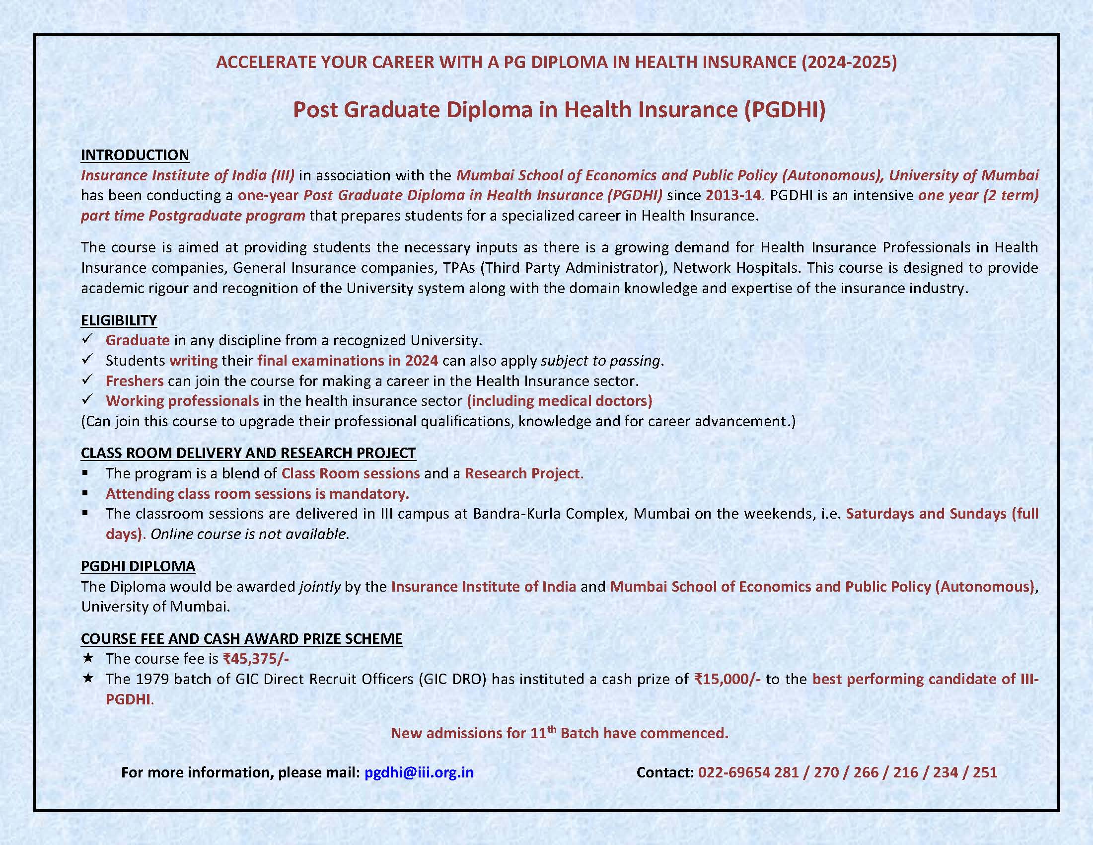 Mumbai University - College Of Insurance - Insurance Institute Of India